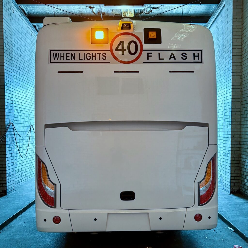 TS150 Large School Bus 40Km/h & When Lights Flash signage kit - Safebus