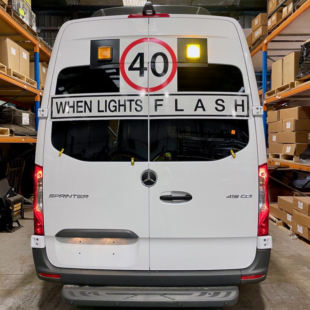 Large When Lights Flash signage (TS-150) - Safebus