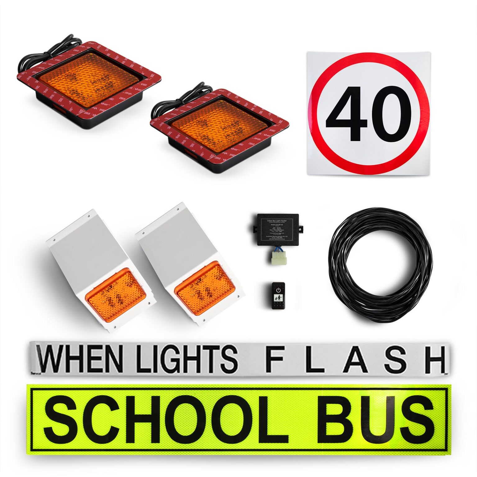 Tasmanian School Bus Light Kit for Mitsubishi Rosa - External mount