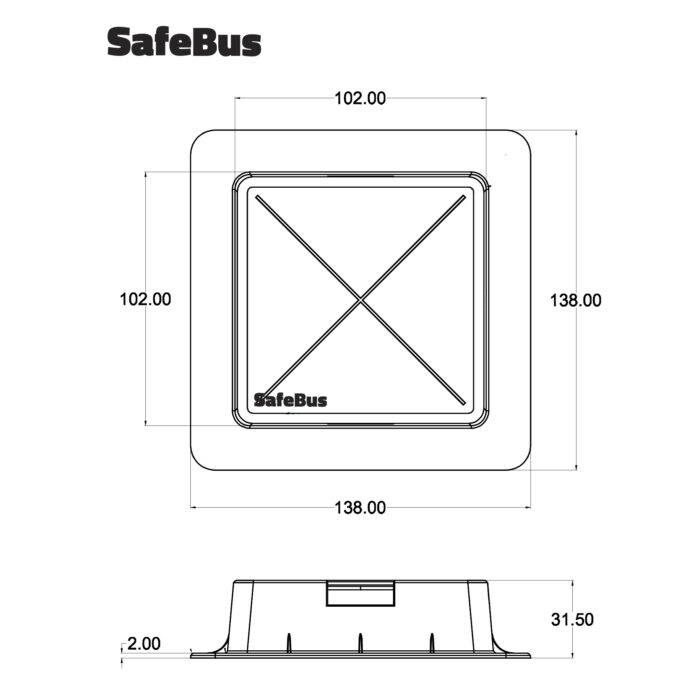 School Bus Lights Flush Mount (White)- Safebus