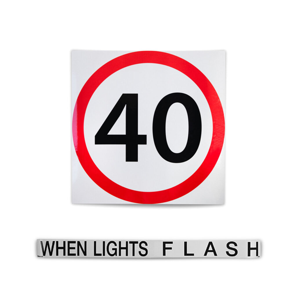 Small School Bus 40Km/h & When Lights Flash signage kit- Safebus