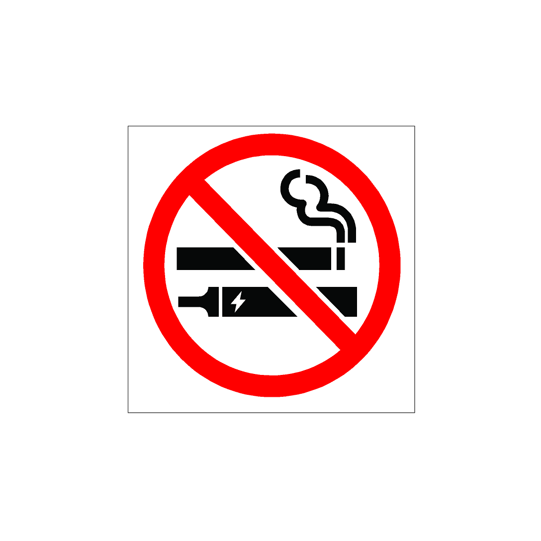 No Smoking & No Vaping sticker 120x120mm - Safebus