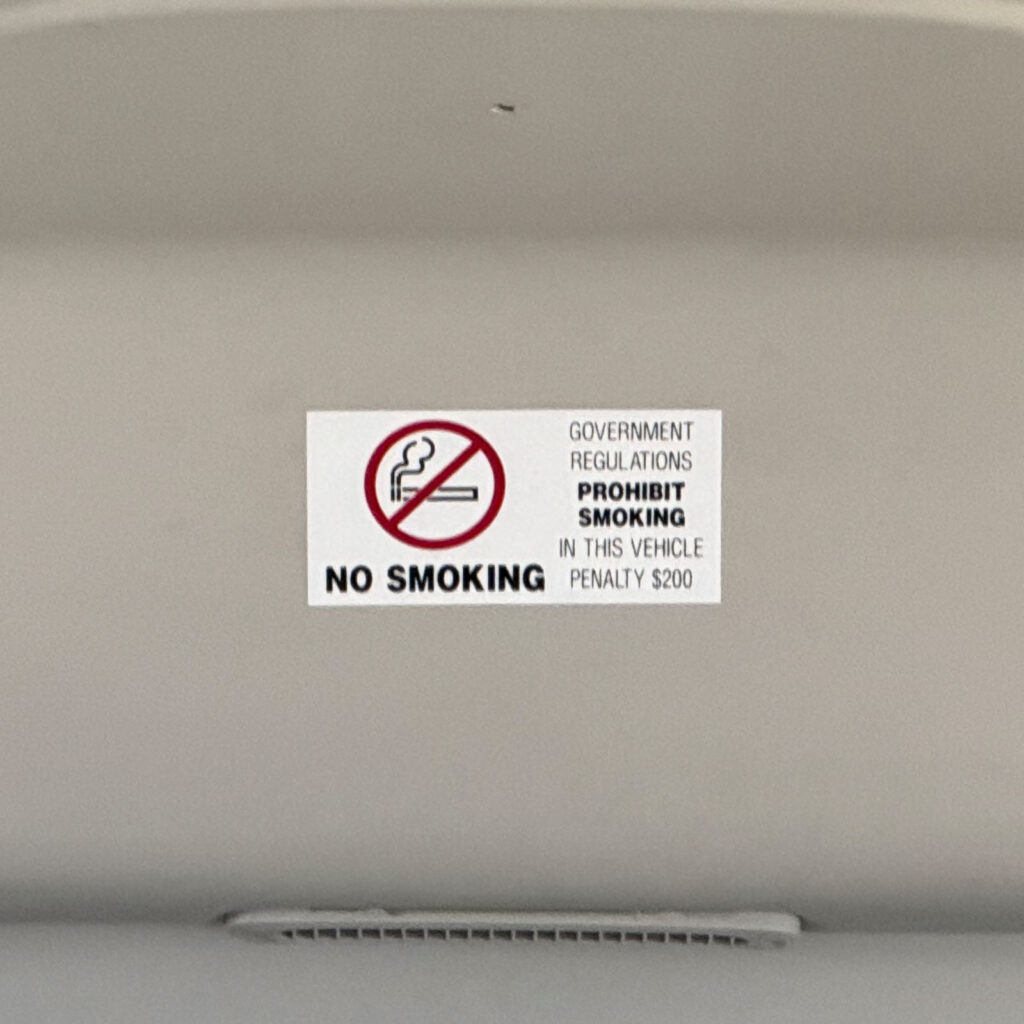 No Smoking sticker with text 150x80mm | Safebus