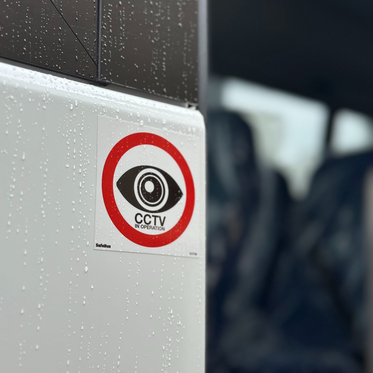 CCTV warning sticker 120x120mm - Safebus