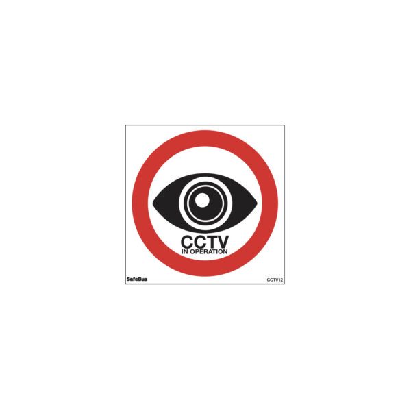CCTV warning sticker 80x80mm - Safebus