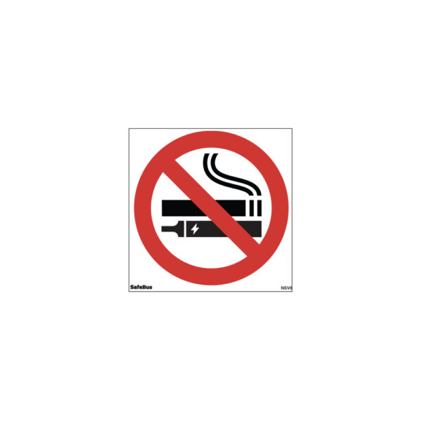 No Smoking & No Vaping sticker 80x80mm - Safebus